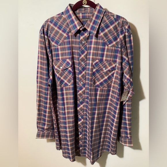 Roper | Shirts | Roper Western Wear Mens Shirt With Mother Of Pearl ...